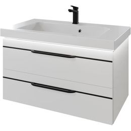 Waschtisch &raquo;Serie Balto Mineralmarmor-Waschtisch mit Unterschrank, 92 cm breit&laquo; 2 Stk. tlg. Waschplatz mit 2 Schubladen, Badschrank in verschiedenen 