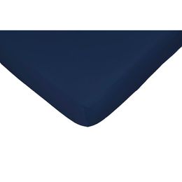 CASATEX Spannbettlaken &raquo;Jerry&laquo; komfortables &Uuml;berziehen durch hohe Elastizit&auml;t blau Jersey, Obermaterial: 100% Baumwolle 1 Stk., Jersey, 180-200x190-
