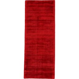 CarpetFine Teppich &raquo;Ava Viskoseteppich&laquo; rechteckig 13 mm H&ouml;he Seidenoptik, leichter Glanz, auch als L&auml;ufer erh&auml;ltlich rot Viskose B : 80cm 1 Stk., 