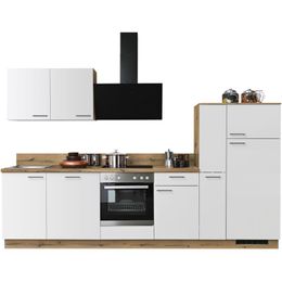 KOCHSTATION K&uuml;chenzeile &raquo;KS-Scafa, mit h&ouml;henverstellbaren F&uuml;&szlig;en&laquo; vormontiert, wahlweise mit E-Ger&auml;ten, mit Soft-Close, Breite 310 cm wei&szlig; B/H/T: 310cm