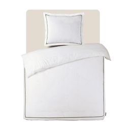 Kayori Bettw&auml;sche &raquo;Yoichi&laquo; 2 Stk. Hergestellt aus 100% reinem &auml;gyptischen Baumwollperkal . wei&szlig; Perkal (Bio-Baumwolle), Obermaterial: 100% Baumwolle B