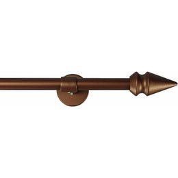 Garesa Gardinenstange &raquo;SPYRNA&laquo; &Oslash; 16 mm 1 l&auml;ufig-l&auml;ufig Wunschma&szlig;l&auml;nge Vorhanggarnitur, verl&auml;ngerbar, Spitze, ohne Ringe braun Holzwerkstoff, Metall B/
