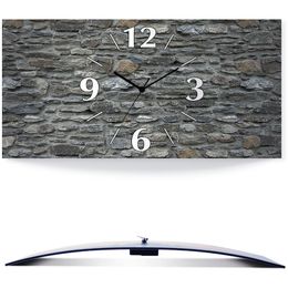Artland Wanduhr &raquo;Schiefermauer&laquo; wahlweise mit Quarz- oder Funkuhrwerk, lautlos ohne Tickger&auml;usche grau B/H/T: 60cm x 30cm x 0,3cm, Quarzuhr