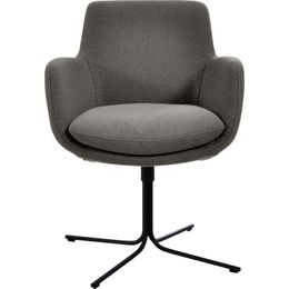 K+w Komfort & Wohnen K+W Komfort & Wohnen Esszimmerstuhl &raquo;Pego Drehstuhl&laquo; () filigranem 4-Fu&szlig;-Gestell in schwarz braun B/H/T: 59cm x 84cm x 65cm, Flachgewebe Q2 2250