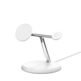 Belkin Ladestation &raquo;BoostCharge Pro 3-in-1&laquo; iPhone 17/Air/16/15, Pixelsnap, AirPods, Apple Watch wei&szlig; Kunststoff, Metall Qi2-Technologie erm&ouml;glicht eine 