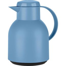 Emsa Isolierkanne &raquo;Samba&laquo; 1 l 1 tlg. zeitloses Design, einfacher Knopfdruck, 24h kalt, 12h warm blau Glas, Kunststoff 1 l
