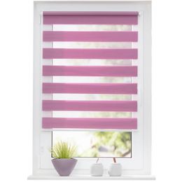 K-home Doppelrollo &raquo;Maringa Klemmfix&laquo; Lichtschutz ohne Bohren in verschiedenen Gr&ouml;&szlig;en und 11 Farben erh&auml;ltlich lila Polyester 150cm, 25cm