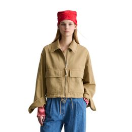 Marc O'Polo Damen Outdoorjacke "aus Organic-Cotton-Lyocell-Stretch", beige, Gr. XXL, MARC O'POLO DENIM, unifarben, Obermaterial: 81% Baumwolle, 18% Lyocell, 1%