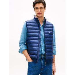 Tommy Hilfiger Herren Steppweste "MIX MEDIA", blau, Gr. M, Sweatware, Obermaterial: 72% Baumwolle, 28% Polyester, Westen, Stehkragen,