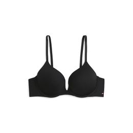 Tommy Hilfiger Underwear B&uuml;gel-BH &raquo;PUSH UP&laquo; unifarben, Spaghettitr&auml;ger mit Logo schwarz 85, Cup D B&uuml;gel-BH