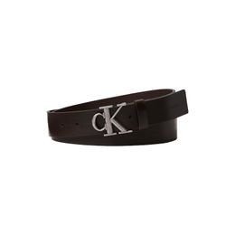 Calvin Klein Herren Lederg&uuml;rtel &raquo;CK BUCKLE SMOOTH 35MM&laquo; Gr&ouml;&szlig;enverstellbar mit Metallschlie&szlig;e braun 110