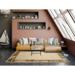 OCI DIE TEPPICHMARKE Teppich &raquo;AWARD ULKA&laquo; rechteckig 10 mm H&ouml;he handgekn&uuml;pft, echter Design Teppich aus Nepal. 100% Naturfaser beige Obermaterial: 50%