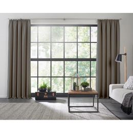 WIRTH Vorhang &raquo;Dim out&laquo; Kr&auml;uselband 1 Stk. tlg. nach Ma&szlig; grau Polyester 375cm, Kr&auml;uselband, 142cm