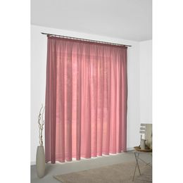 WIRTH Vorhang &raquo;Sunday&laquo; Kr&auml;uselband 1 Stk. tlg. nach Ma&szlig; rot Jacquard, Baumwolle, Polyester 405cm, Kr&auml;uselband, 142cm