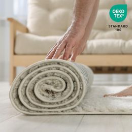 Bruno Banani Bettumrandung &raquo;Shaggy Soft&laquo; H&ouml;he 30 mm 3 Stk. tlg. gewebt, Uni-Farben, besonders weich, Bettvorleger, L&auml;ufer-Set grau Obermaterial: 100% Polypropylen 