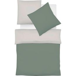 Fleuresse Wendebettw&auml;sche &raquo;Provence W&laquo; 2 Stk. 50% Baumwolle, 50% Leinen, in Gr. 135x200, 155x220, 200x200cm gr&uuml;n Halbleinen, Obermaterial: 50% 