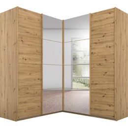Rauch Schwebet&uuml;renschrank &raquo;Schrank Garderobe Eckkleiderschrank QUADRA Front in Dekor/Hochglanz&laquo; Ma&szlig; 181x187 cm, H&ouml;hen 210/229 cm, inkl. Soft-Close-