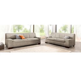 DOMO collection Polstergarnitur &raquo;Norma kubisch und zeitlos&laquo; Set, 2 Stk. tlg. bestehend aus je einem 2- und 3-Sitzer beige B/H/T: 74cm, Struktur