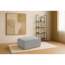 Home Affaire Polsterhocker &raquo;Noord 92/66 cm&laquo; mit Kedernaht, sch&ouml;ne Serienerg&auml;nzung grau 94% Polyester; 6% Nylon B/H/T: 92cm x 44cm x 66cm, Cord