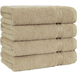 HAMMETEX Handtuch Set &raquo;4er Set Handt&uuml;cher 50x100 cm, 100% Baumwolle, Weich & Saugstark&laquo; mit Bord&uuml;re, einfarbig, weich beige Frottier, Baumwolle B/L: 