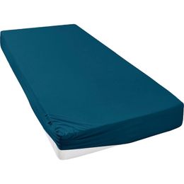 OTTO home Spannbettlaken &raquo;SOUCY aus Baumwolle mit Elasthan, 160 g/m&sup2;&laquo; Premium Bettlaken f&uuml;r Matratzen bis 30 cm H&ouml;he, optimale Passform blau Jersey-