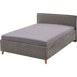 Meise M&ouml;bel meise.m&ouml;bel Kinderbett &raquo;FUN&laquo; Polsterbett wahlweise mit Bettkasten, Jugendbett inkl. USB-Anschluss grau Liegefl&auml;che L&auml;nge B: 200cm x 90cm, 