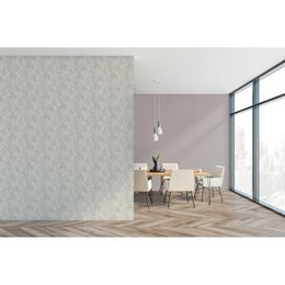 Livingwalls living walls Vliestapete &raquo;Geometrische Tapete aus Holzoptik - Vliestapete&laquo; leicht gl&auml;nzend strukturiert Moderne Tapete mit Holzstruktur grau Vlies B/L