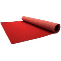 PRIMAflor-Ideen in Textil L&auml;ufer &raquo;PODIUM&laquo; rechteckig 2,6 mm H&ouml;he Breite 100 cm, robuster Nadelfilz, Uni-Farben rot Polypropylen (PP) B : 100cm 1 Stk.,