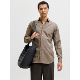 Jack & Jones Jack & Jones Herren Langarmhemd &raquo;JPRBLAPARKER Slim Fit Hemd, atmungsaktiv, ideal f&uuml;r den Alltag&laquo; Baumwolle, slim fit braun XXL, N-Gr