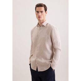 Seidensticker Herren Leinenhemd "Schwarze Rose", beige, Gr. 39, unifarben, 100% Leinen, Hemden, Regular 1/1 Kentkragen Uni