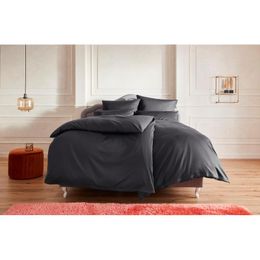 OTTO home Bettw&auml;sche &raquo;Mila ab Gr. 135x200 cm aus 100% Baumwolle&laquo; 2 zeitlos elegante Uni Bettw&auml;sche in verschiedenen Premium Qualit&auml;ten grau Mako-Satin