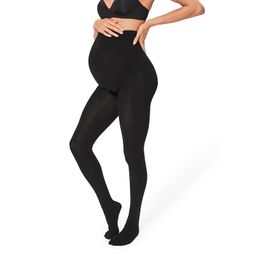 Lavana Damen Strickstrumpfhose Schwangerschaft, mit extra Zwickel f&uuml;r angenehme Weite schwarz 32/34