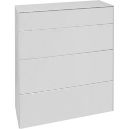 M&auml;usbacher Kommode &raquo;Imola&laquo; Kommode mit Glasfront und Glasoberplatte grau B/H/T: 82cm x 89cm x 42cm, F&uuml;&szlig;e aus Kunststoff,2 Packst&uuml;cke, 2 Stk.