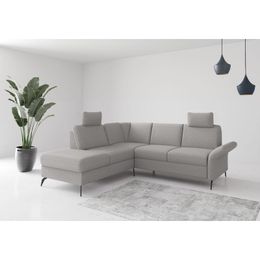 OTTO home Ecksofa &raquo;Rochelle&laquo; wahlweise mit Schlaffunktion, Bettkasten und Armteilverstellung grau 95% Polyester 5% Polyamid B/H/T: 240cm x 93cm x 