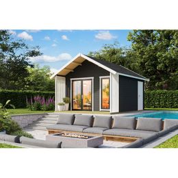 Lasita Maja Gartenhaus &raquo;MURANO&laquo; grau Massivholz Fu&szlig;boden im Gartenhaus, ohne Dacheindeckung