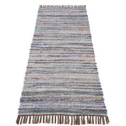 CarpetFine Teppich &raquo;Kelim Chindi, Wendeteppich&laquo; rechteckig 6 mm H&ouml;he handgewebt, Fleckerlteppich mit Fransen, auch vielen in L&auml;ufergr&ouml;&szlig;en braun 