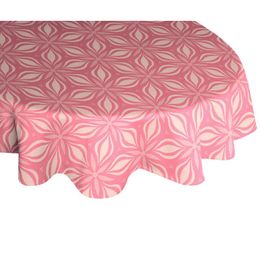 Adam Tischdecke &raquo;Retro Floret&laquo; aus 100% Bio-Baumwolle pink Bio-Baumwolle B/L: 145cm x 220cm, 1 Stk., oval