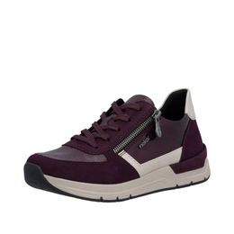 Rieker Damen Sneaker Freizeitschuh, Schn&uuml;rschuh, Halbschuh mit modischen Akzenten lila 36