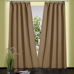 Weckbrodt-Gardinen Vorhang &raquo;Sento&laquo; Kr&auml;uselband 1 Stk. tlg. Baumwolle, blickdicht, matte Struktur, unifarben, Gardine, Store braun Baumwolle, Polyester 150cm, Kr&auml;uselband