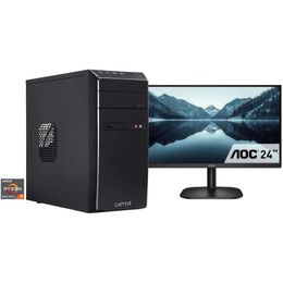 Captiva Business-PC-Komplettsystem &raquo;Power Starter R98-537 TFT Bundle&laquo; 60,5 &prime;&prime; AMD Ryzen 7 AMD 8 GB RAM 500 GB SSD schwarz Windows 11 Home 64-bit