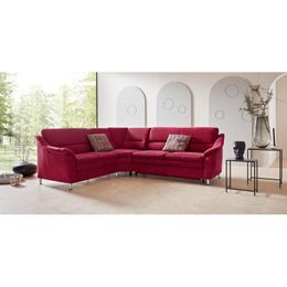 OTTO home Ecksofa &raquo;Cardoso L-Form&laquo; mit Trapezecke f&uuml;r mehr Sitzkomfort, wahlweise auch mit Schlaffunktion rot Luxus-Microfaser ALTARA NUBUCK (100% 