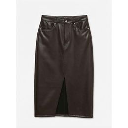 V&eacute;ro Moda Vero Moda Damen Lederimitatrock &raquo;VMVERI HR CALF PL SKIRT NOOS&laquo; Lederimitat, mit Stretch, high waist M