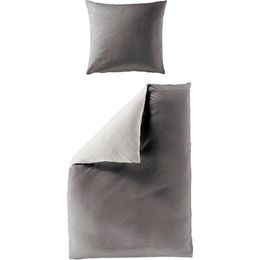 Bierbaum Wendebettw&auml;sche &raquo;Modern Uni in Gr. 135x200 oder 155x220 cm&laquo; 2 Stk. Modernes Unidesign: Schlichte, elegante Optik f&uuml;r jedes Schlafzimmer grau 