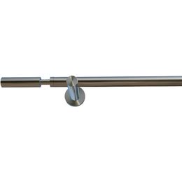 Indeko Gardinenstange &raquo;Pretoria&laquo; 1 l&auml;ufig-l&auml;ufig Wunschma&szlig;l&auml;nge silber Eisen B/L: 210cm, 1 Stk., 1 l&auml;ufig