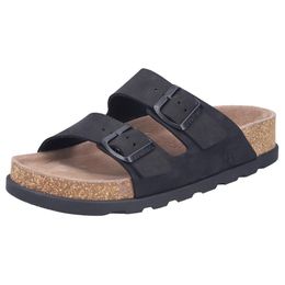Rieker Damen Pantolette Hausschuh, Sommerschuh, Strandschuh, Zweischnaller mit Softfu&szlig;bett schwarz 36