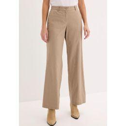 bonprix Damen bonprix Leinenhose aus Leinen-Baumwoll-Mix, Loose Fit, komfortable Leibh&ouml;he braun 38, N-Gr