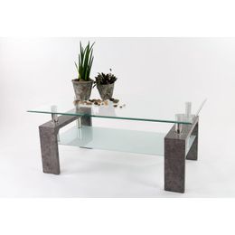 PAROLI Couchtisch grau B/H/T: 100cm x 45cm x 60cm, Rechteck