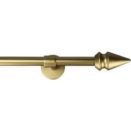 Garesa Gardinenstange &raquo;SPYRNA&laquo; &Oslash; 16 mm 1 l&auml;ufig-l&auml;ufig Wunschma&szlig;l&auml;nge Vorhanggarnitur, verl&auml;ngerbar, Spitze, ohne Ringe gold Holzwerkstoff, Metall B/L