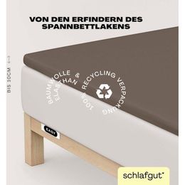 Schlafgut Spannbettlaken &raquo;EASY Jersey Elasthan Topper&laquo; MADE IN GREEN by OEKO-TEX beige Jersey, Obermaterial: 95% Baumwolle, 5% Elasthan 1 Stk., Jersey, 90-