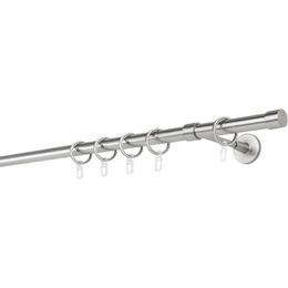 mydeco Gardinenstange &raquo;20mm Cap Wandtr&auml;ger 14 cm&laquo; 1 l&auml;ufig-l&auml;ufig Fixma&szlig; silber Aluminium B/L: 300cm, 1 l&auml;ufig